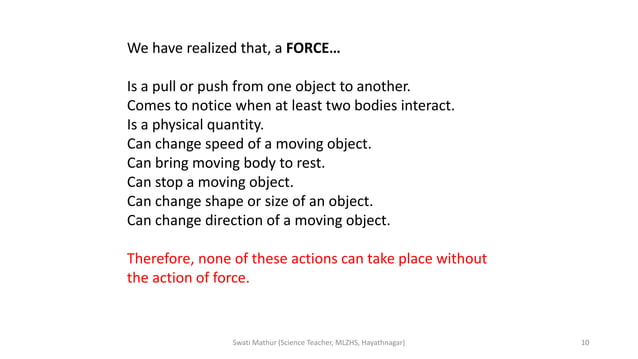 Force ppt class 8 | PDF