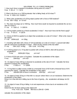 Force problems | PDF