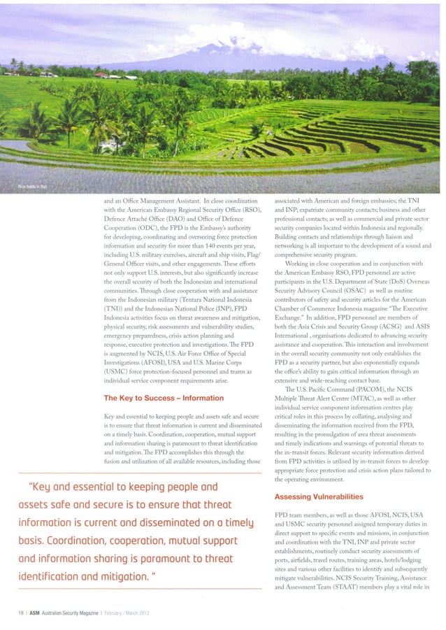 Force Protection Detachment Indonesia - Setting the Standard for ...