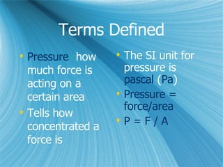 Forces in Fluids Notes | PPT