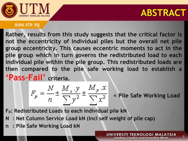 Forces2018 Presentation:The Assessment Of Pile Group Integrity Due To ...