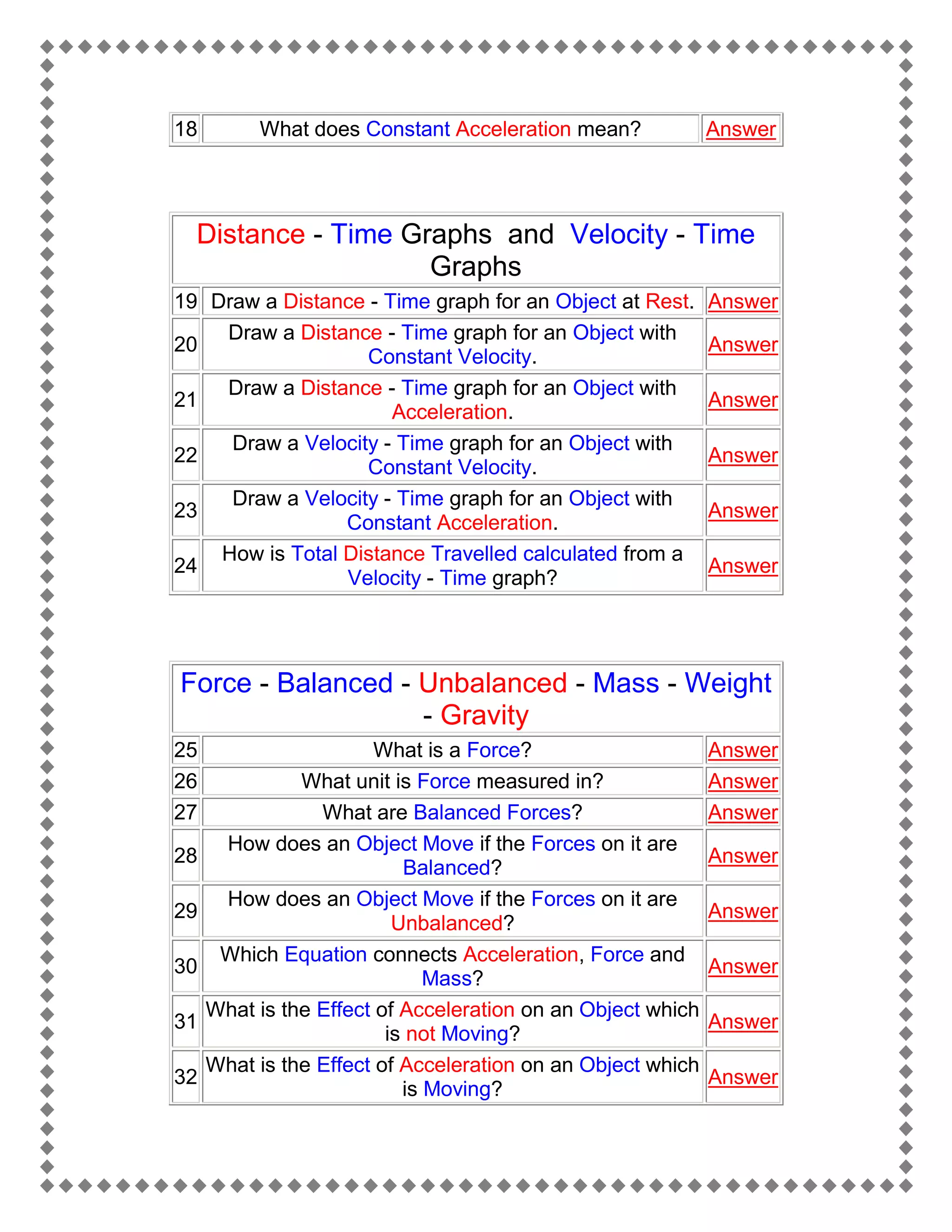 Forces and motion, an active worksheet prepared by Amr Almghawish | DOCX