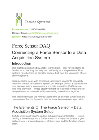 Force Sensor Data Acquisition | PDF