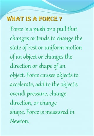 project on Force for class 9 | PPT