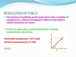 Force,moment of a force and couple | PPTX