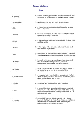 Forces of nature_quiz[1] | DOC | Weather | Science