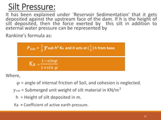 Forces on gravity dam BY SITARAM SAINI | PPTX