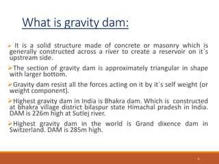 Forces on gravity dam BY SITARAM SAINI | PPTX