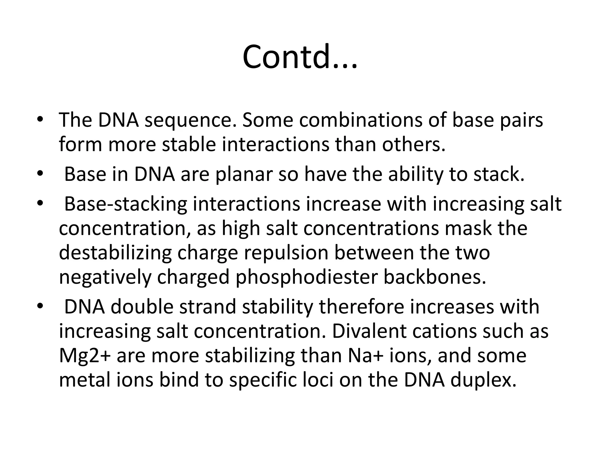 Forces stabilizing nucleic acid structure | PPTX