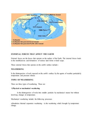 Forces that affect the structure of the earth | DOCX