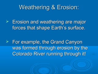 Forces that shape our earth | PPT