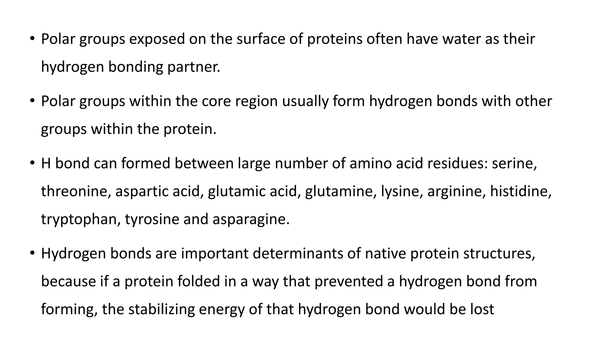 Forces that stablise protein structure | PPTX