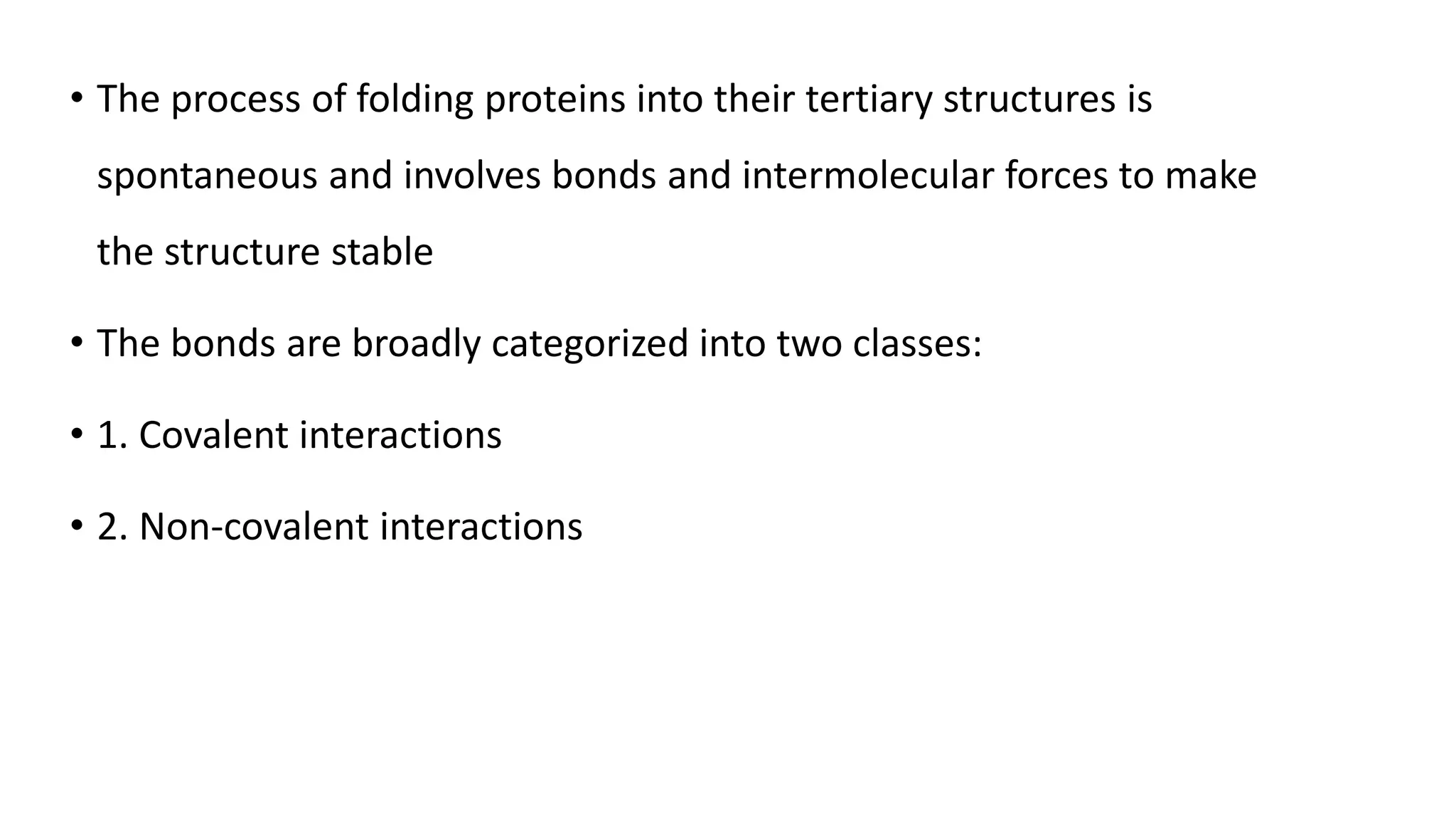 Forces that stablise protein structure | PPTX