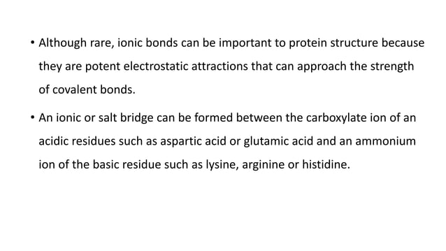 Forces that stablise protein structure | PPTX | Chemistry | Science