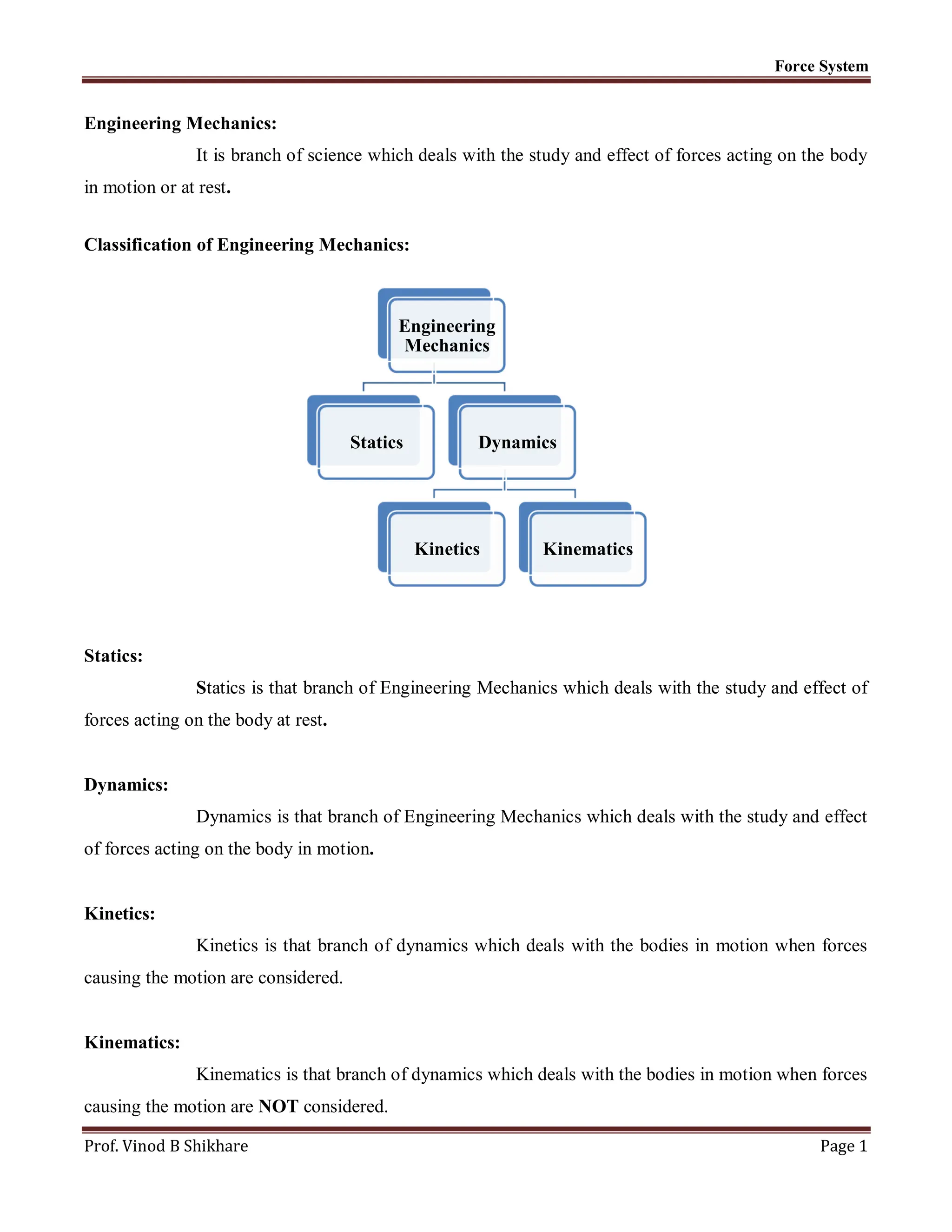 Force System-Engineering Mechanics | PDF