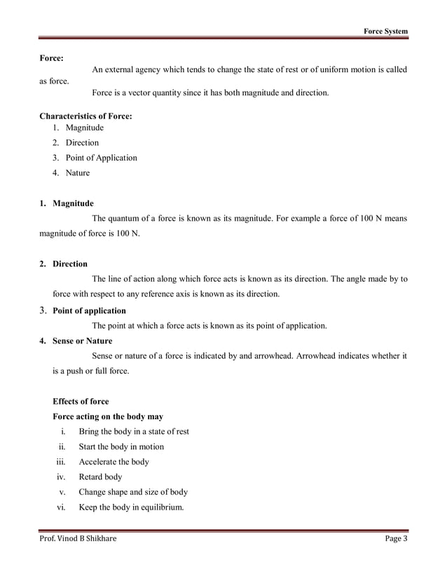 Force System-Engineering Mechanics | PDF