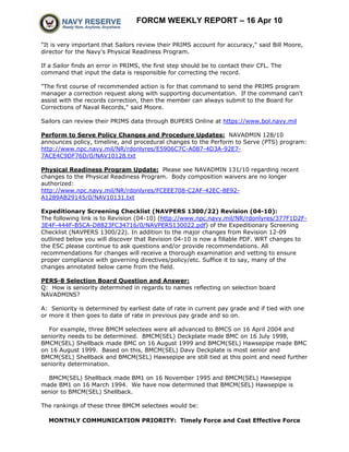 Force Weekly 16 Apr 10 | PDF