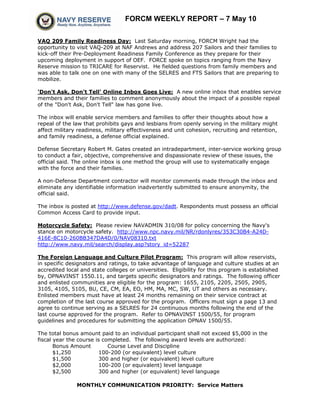 Force Weekly 7 May 10 | PDF