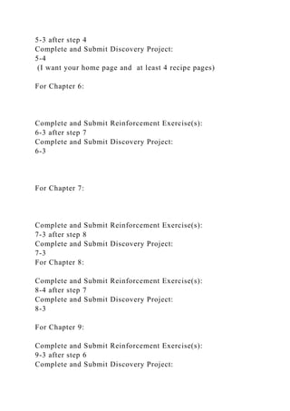 For Chapter 1Complete and Submit Reinforcement Exercise(s)1-2 .docx