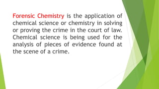 FORENSIC CHEMISTRY AND TOXICOLGY A DETAILED DISCUSSION | PPTX