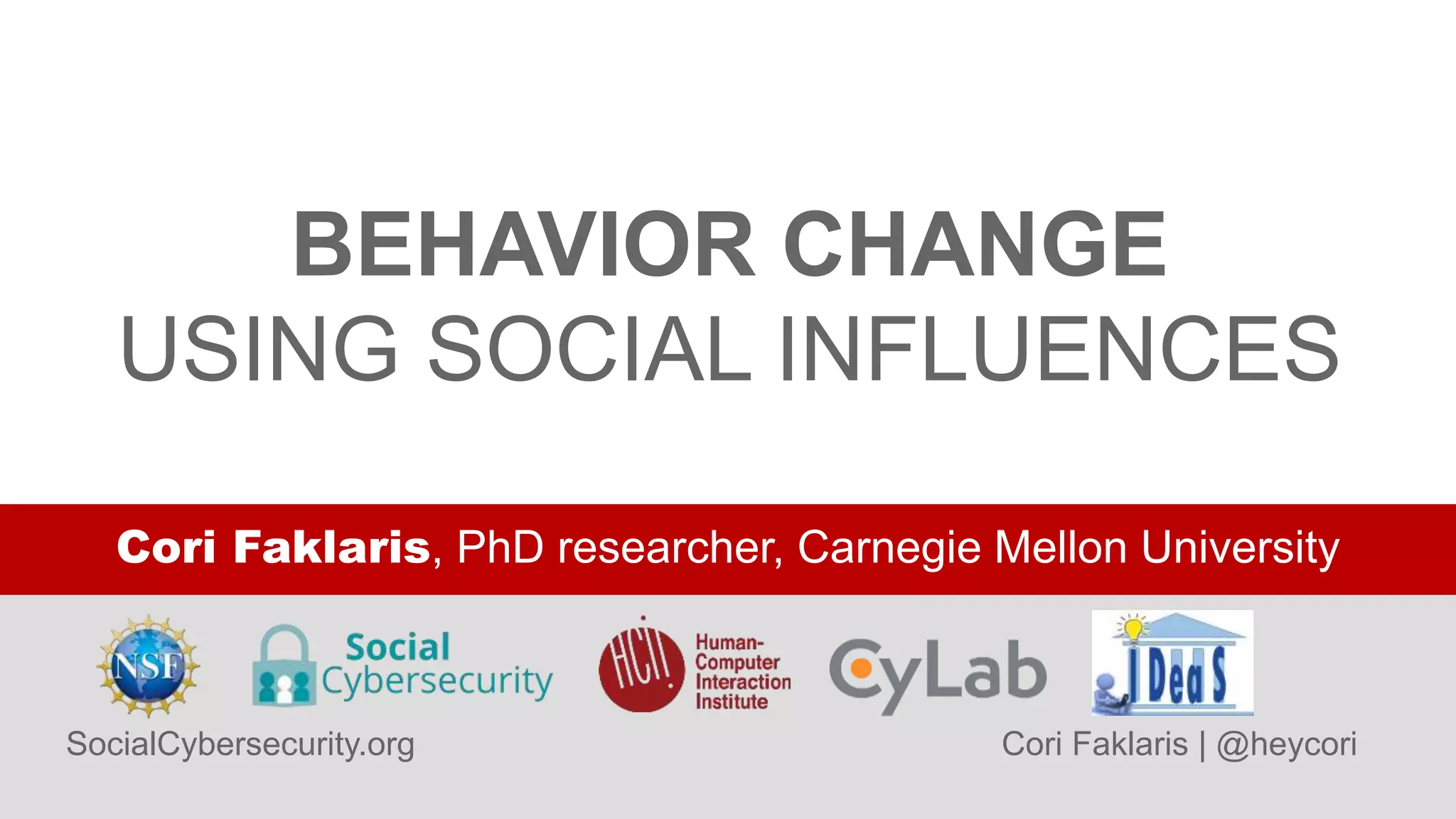 Behavior Change Using Social Influences | PPT