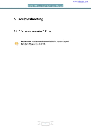 Ford Km Tool Can Bus User Manual English | PDF