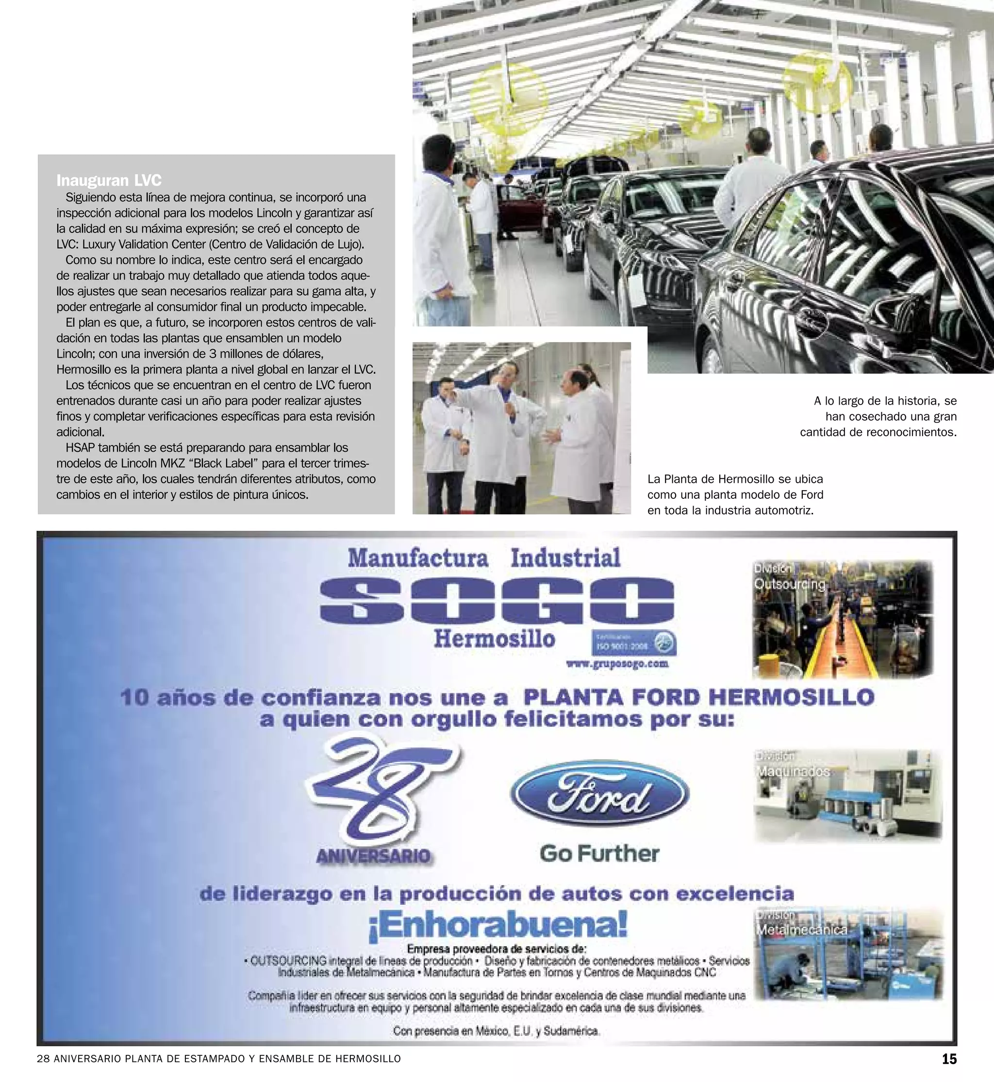FORD - Planta de estampado y ensamble de Hermosillo. 28° Aniversario | PDF