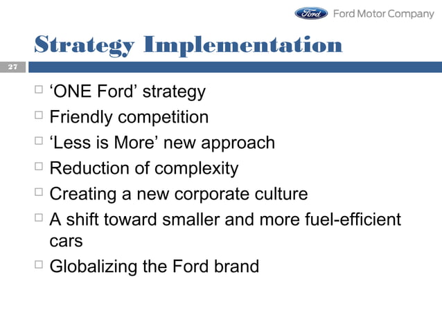 Strategic Management & Competitiveness of Ford Motor Company | PPT