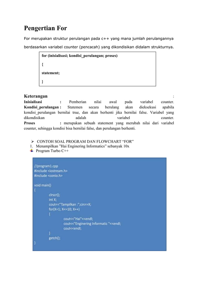 Algoritma Pemrograman For And Nested For Pdf