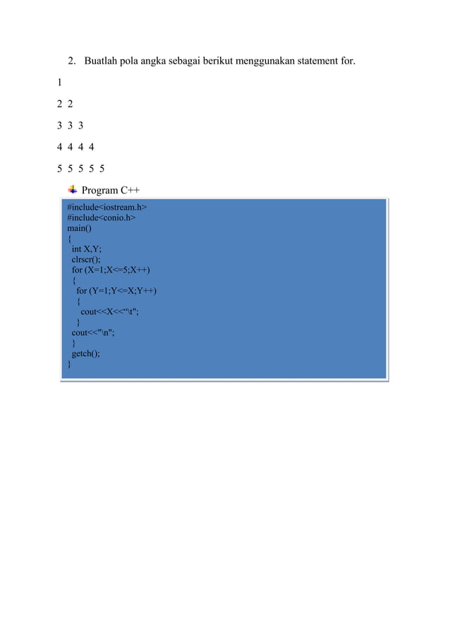 Algoritma Pemrograman For And Nested For Pdf