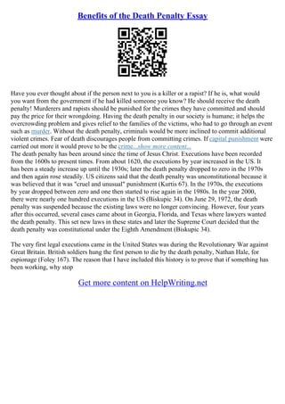 For Death Penalty Essay | PDF