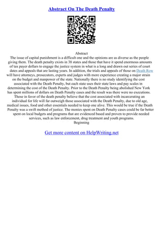 For Death Penalty Essay | PDF