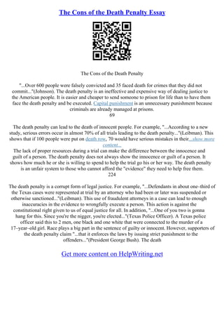 For Death Penalty Essay | PDF