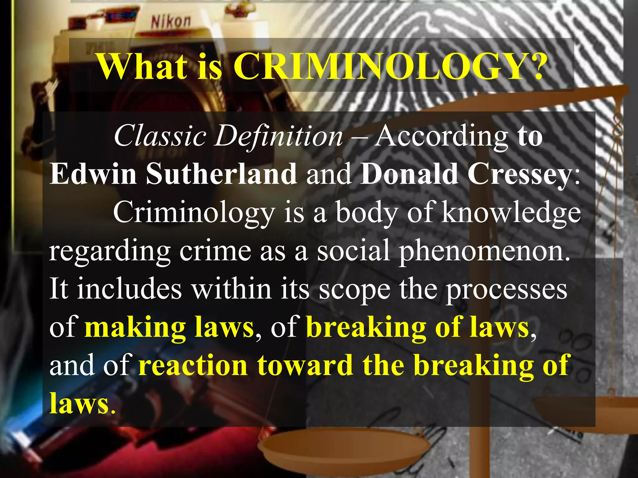 CRIMINOLOGY: An Introduction and Overview | PPTX