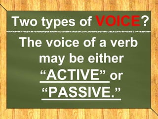 active and passive voice | PPTX