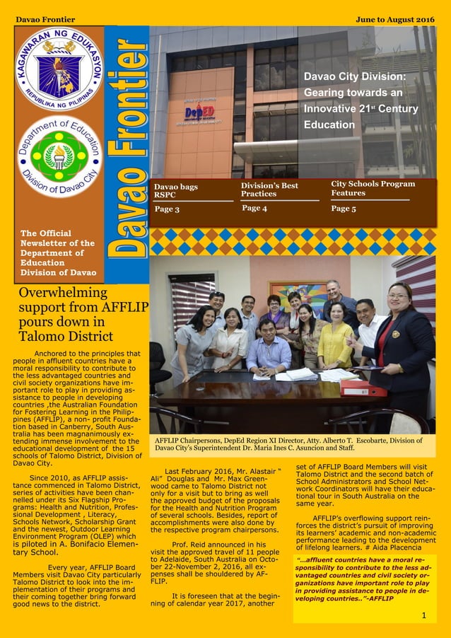 For deped davao newsletter | PDF | Professional School | Postgraduate ...
