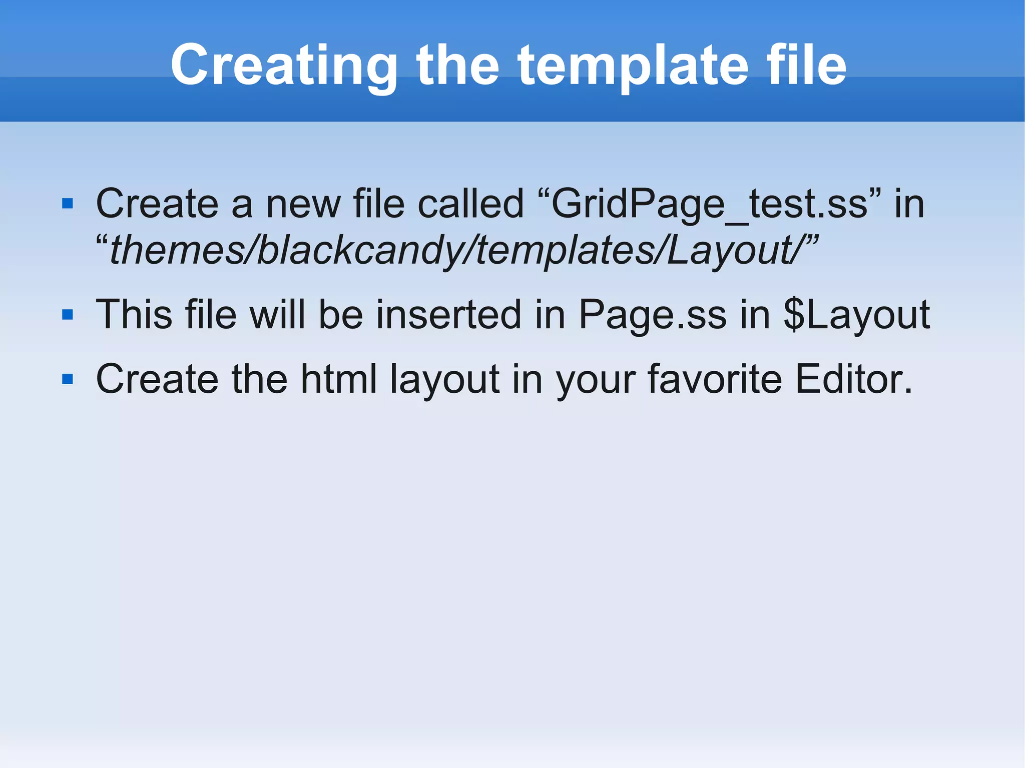 Building a Silverstripe Page Elements template for Web designers | PPT