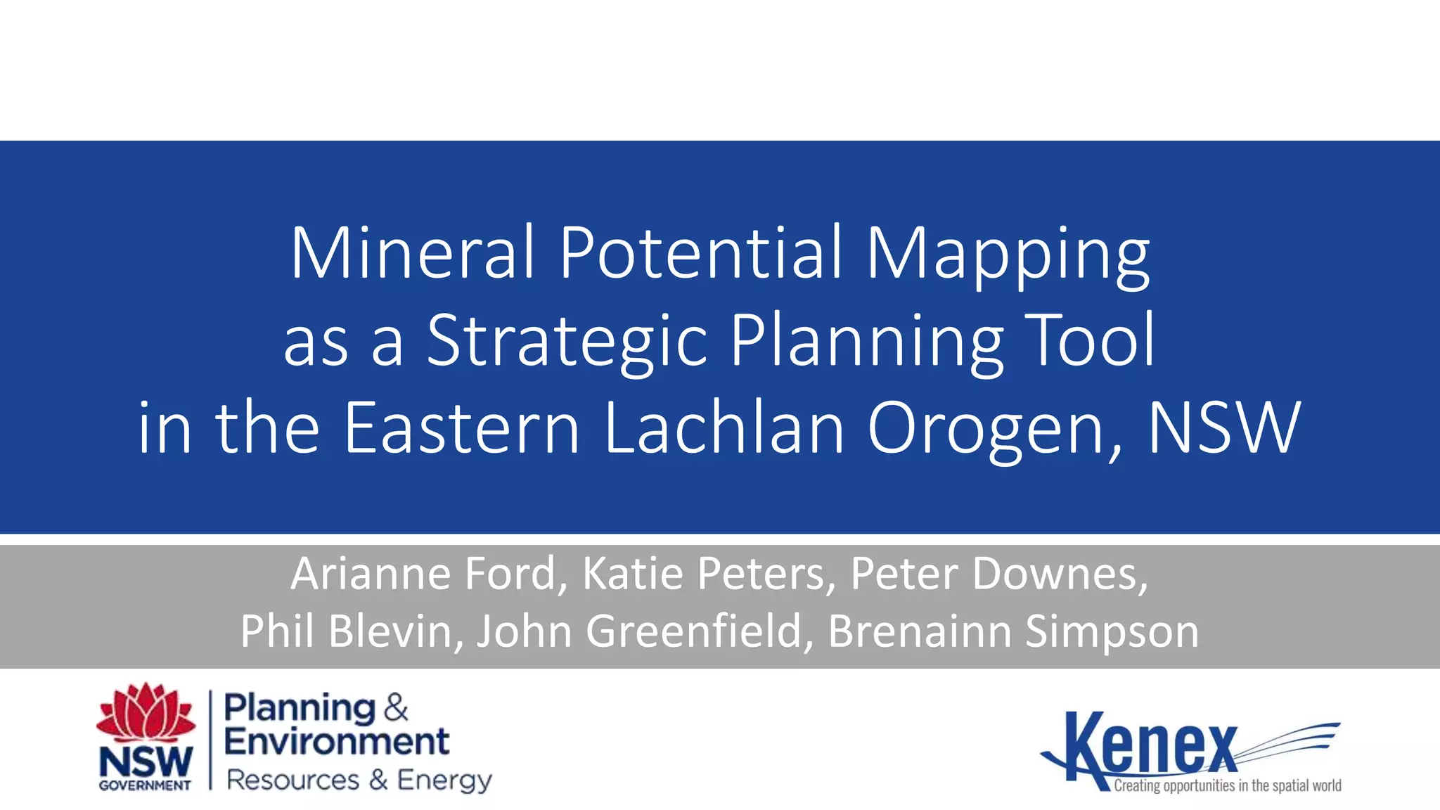Mineral potential mapping as a strategic planning tool in the eastern ...