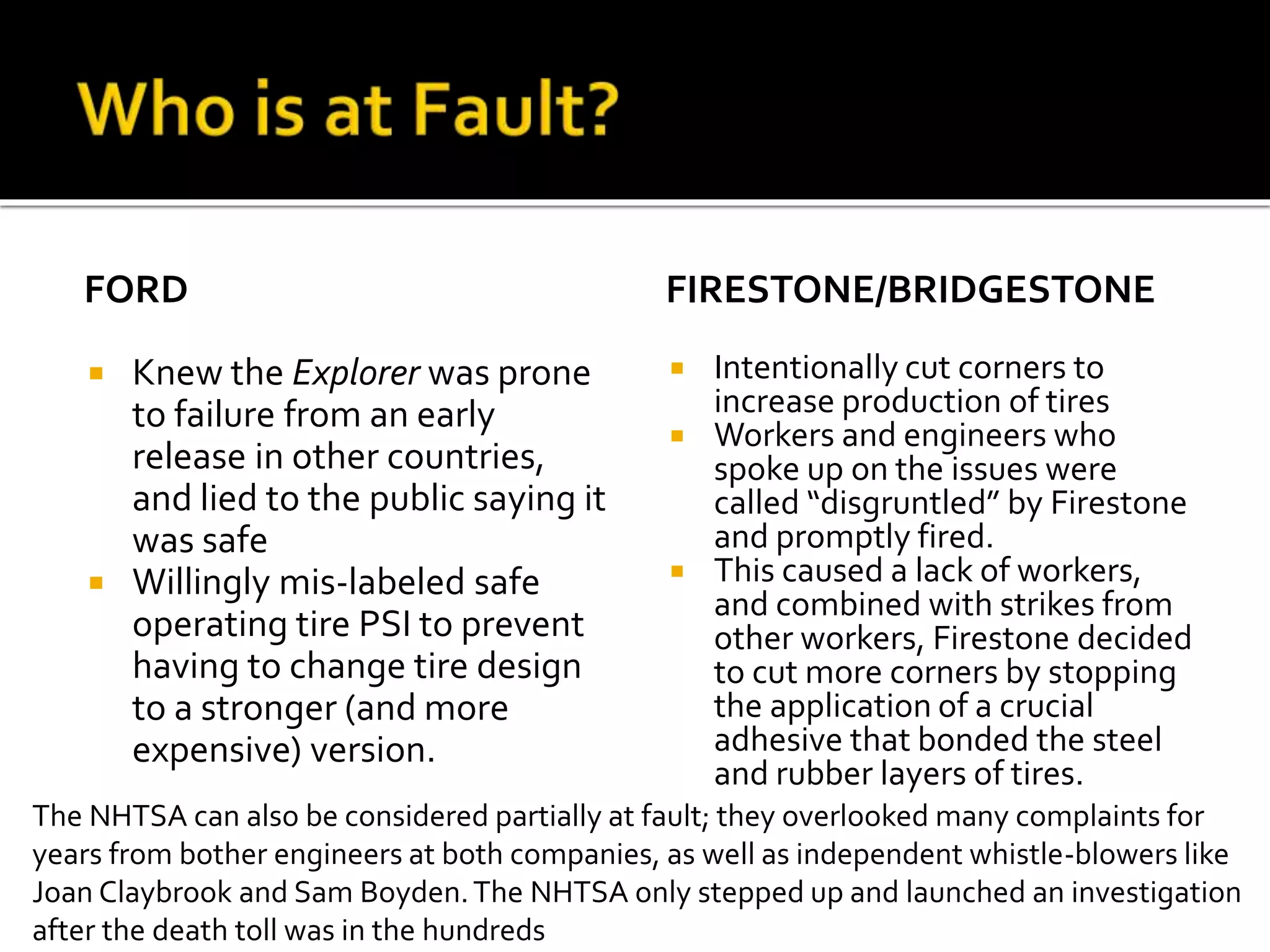 Ford – firestone tire case | PPTX