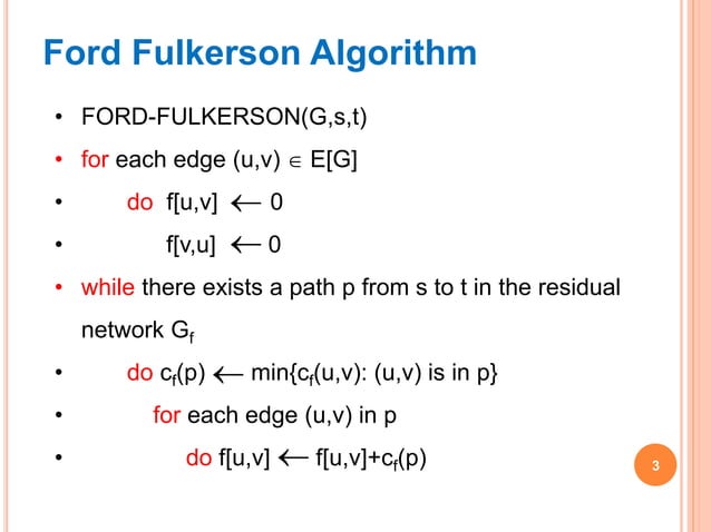 Ford Fulkerson Algorithm Pptx Computing Technology And Computing