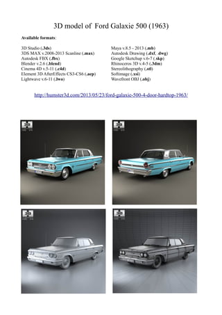 3D model of Ford galaxie 500 | DOC