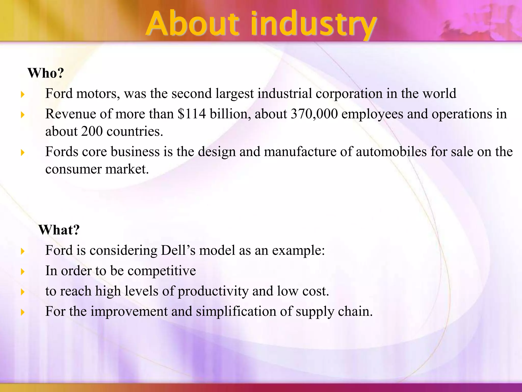 ford strategies of supply chain case study | PPTX