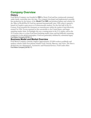 Ford motor company | DOCX