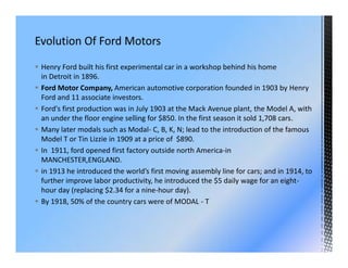 Ford motor company FACTS | PDF