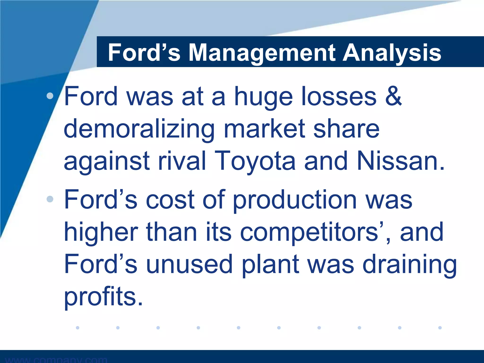 Strategic Management of US Ford Motors Corporation | PPTX | Automotive ...