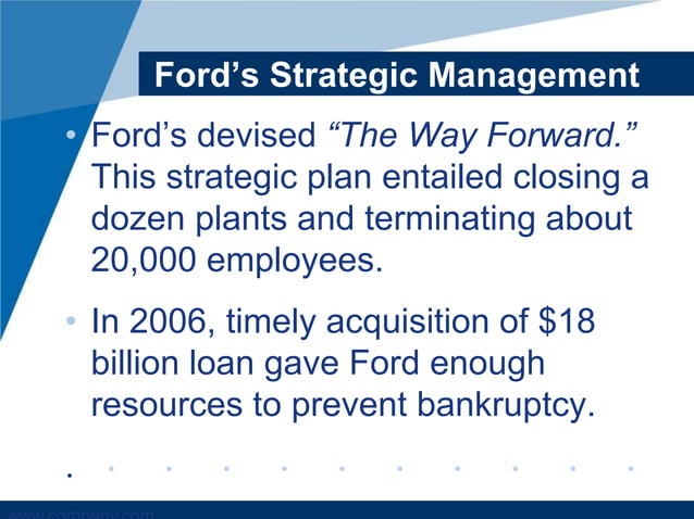 Strategic Management of US Ford Motors Corporation | PPTX | Automotive ...