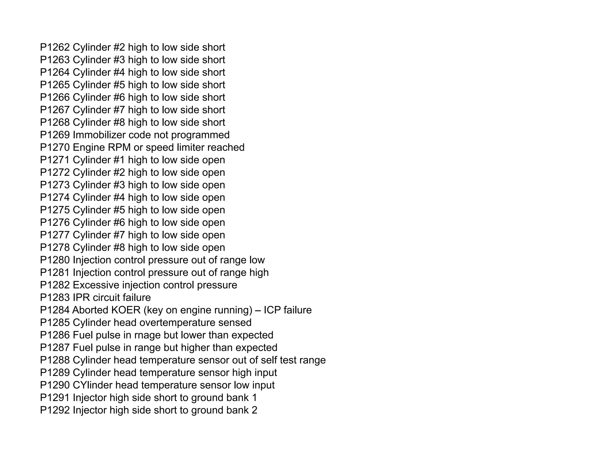 Ford OBD2 Code List (PDF) | PDF