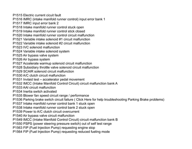 Ford OBD2 Code List (PDF) | PDF | Auto Type | Automotive