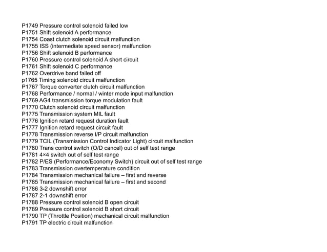 Ford OBD2 Code List (PDF) | PDF | Auto Type | Automotive