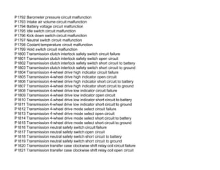 Ford OBD2 Code List (PDF) | PDF